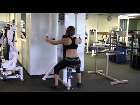 Reverse Pec Dec Machine Female - YouTube