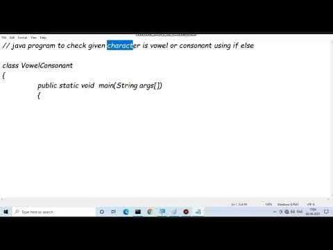 2.1.4. vowel or consonant java program in TELUGU using if else - YouTube