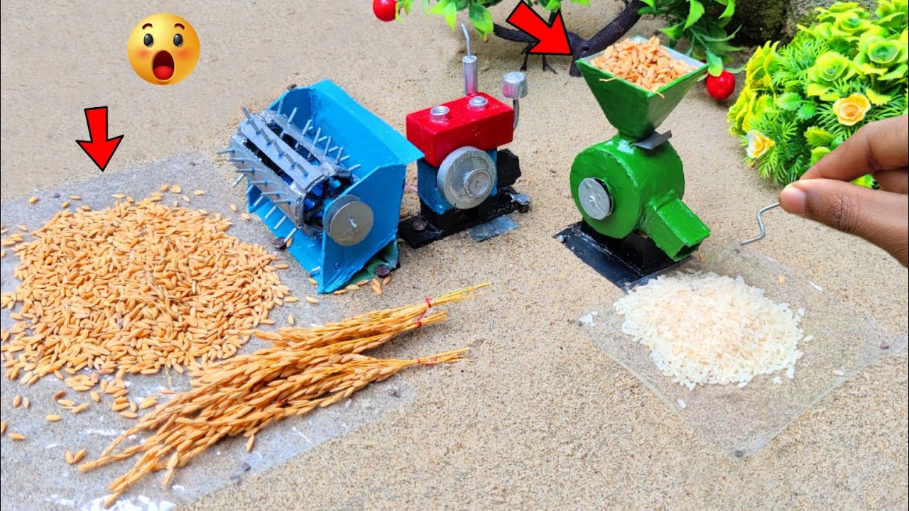 How to make flour mill machine mini science project | paddy thresher ...