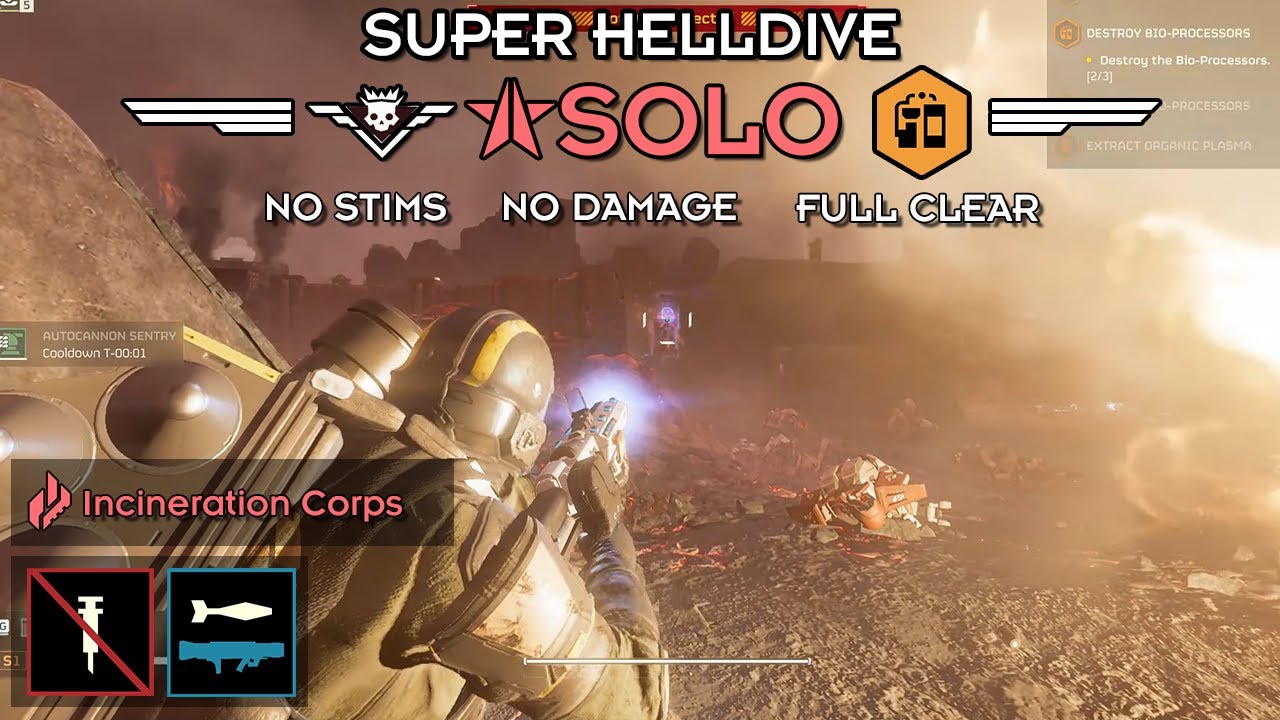 Helldivers 2 - Sabotage Orgo-Plasma Synthesis (Super Helldive Solo / No ...