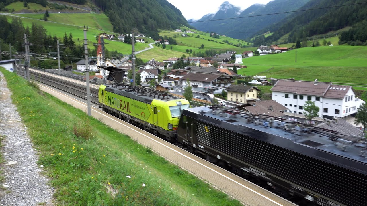 Trains Along the Brenner Pass into Austria - YouTube
