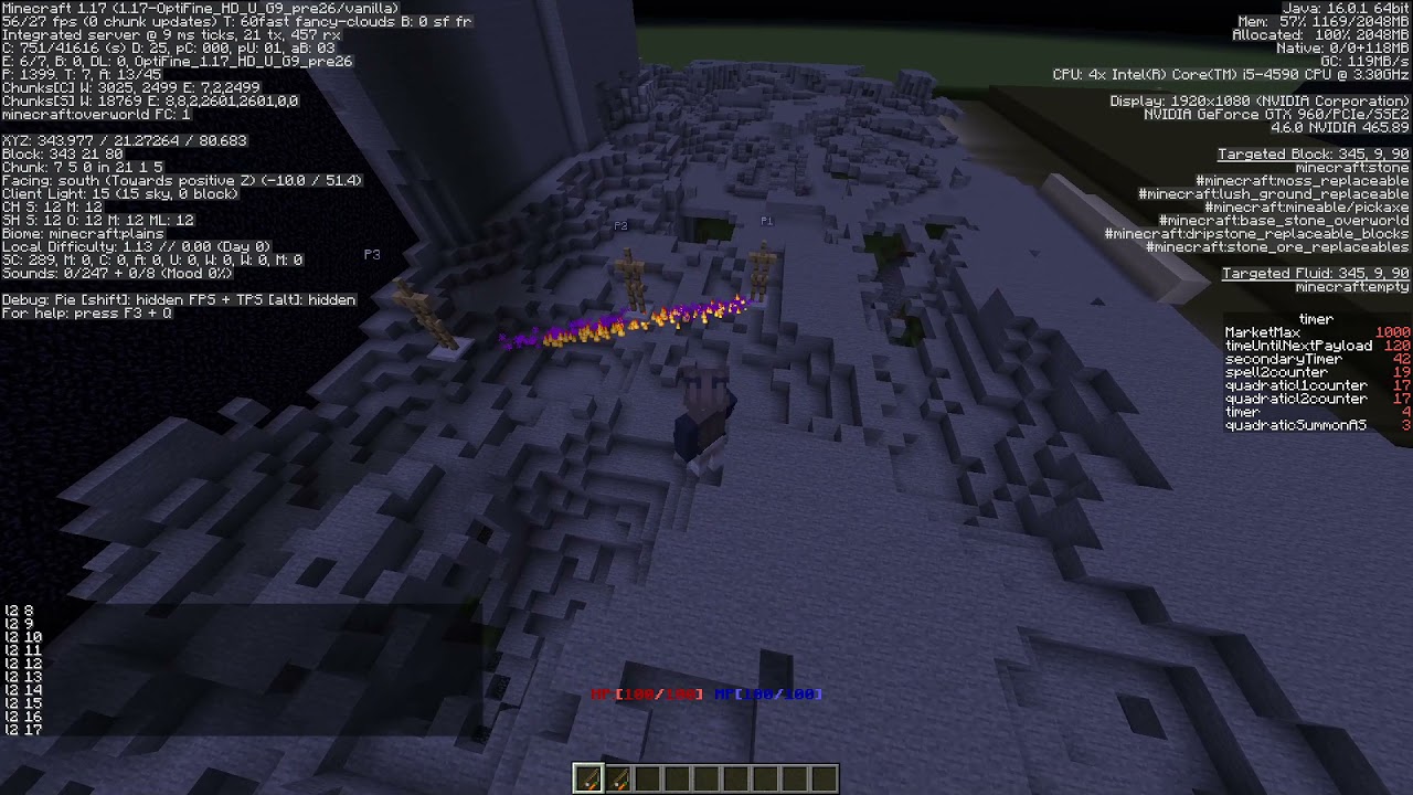 Quadratic Bezier Curve In Minecraft - YouTube