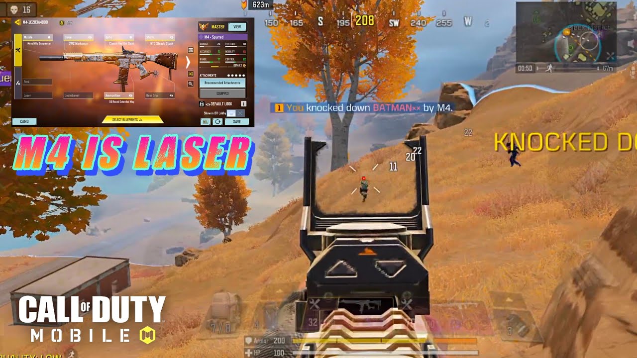 NO RECOIL + HIGH DAMAGE AFTER BUFF M4 GUNSMITH COD MOBILE BR🤯 | BEST M4 ...