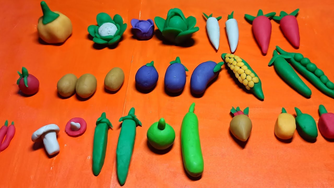 Vegetable Model using Polymer Clay//Easy way to make Vegetable ...