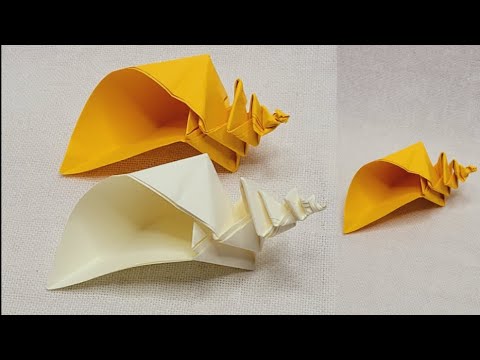 HOW TO MAKE PAPER SEASHELL ORIGAMI SEASHELL PAPER CRAFT - YouTube