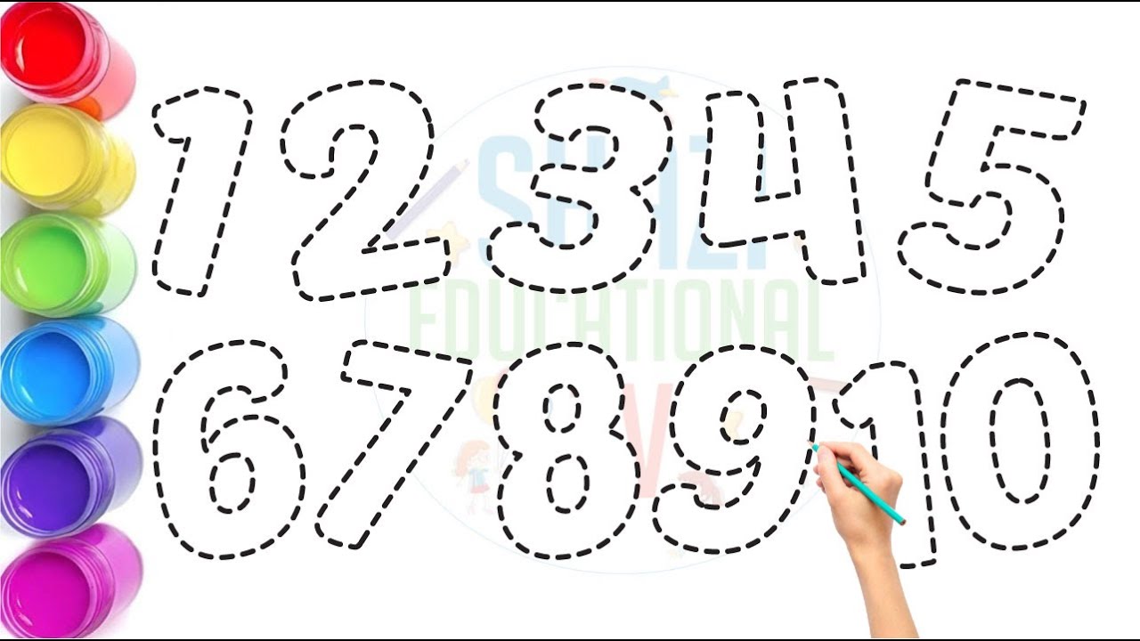 How to Draw Numbers 1 to 10 Easy Step by Step for Kids - YouTube