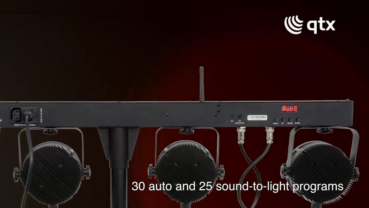 QTX PB-COB LED Zoom PAR Bar With Wireless Foot Control - YouTube