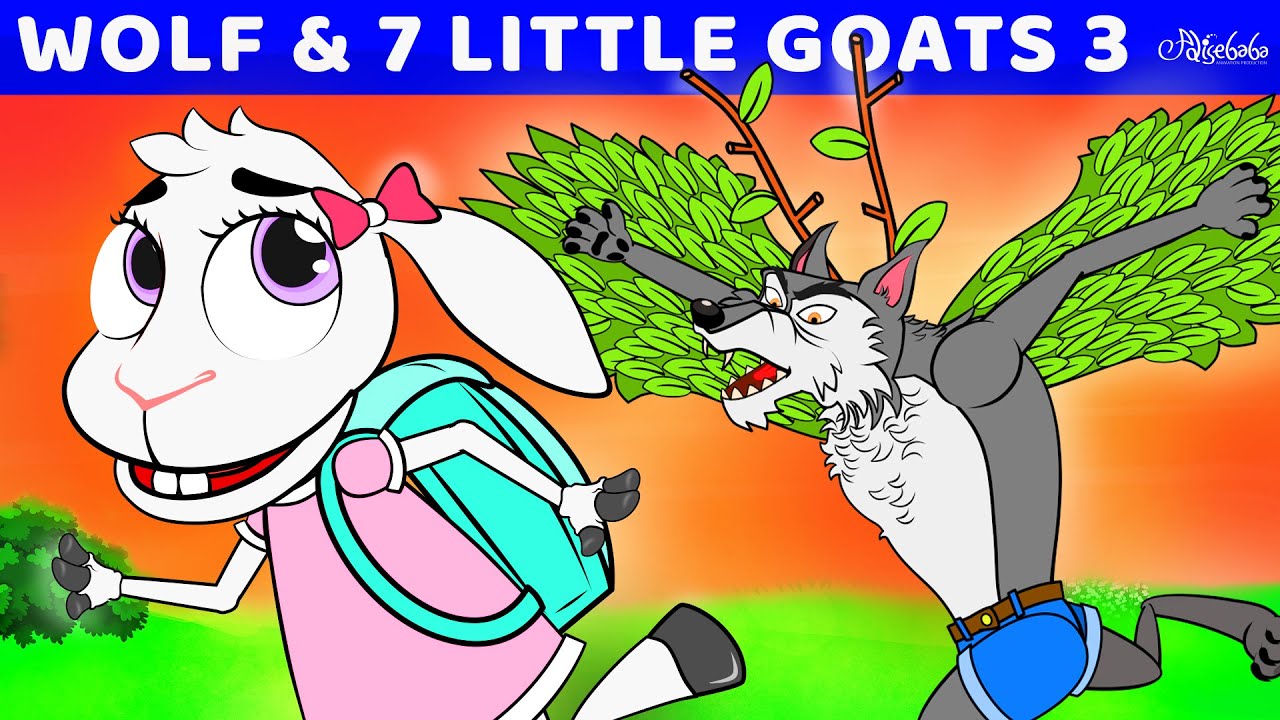 The Bad Wolf & 7 Little Goats 3 - Back to School | Bedtime Stories for ...