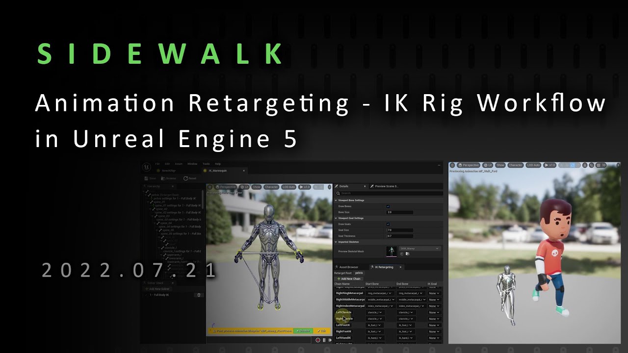 SIDEWALK - Animation Retargeting IK Rig Workflow in Unreal Engine 5 ...