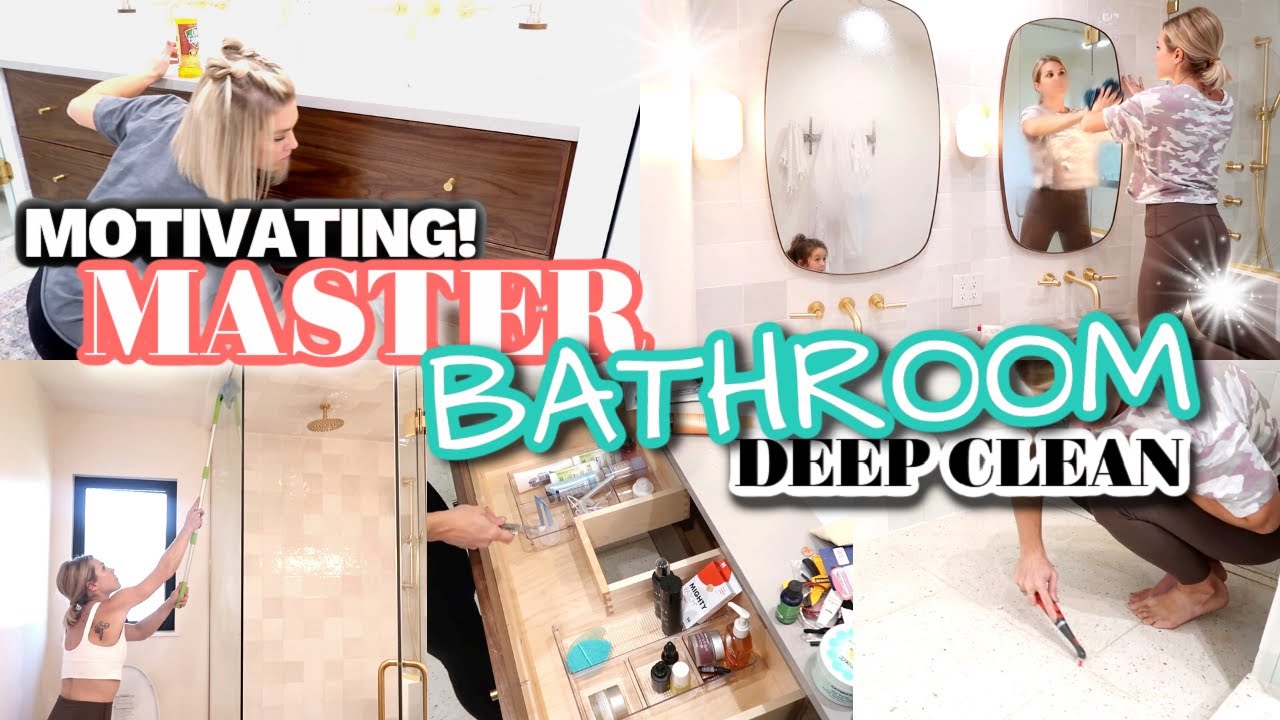 SUPER MOTIVATING! | MASTER BATHROOM DEEP CLEAN | DECLUTTER | ORGANIZE ...