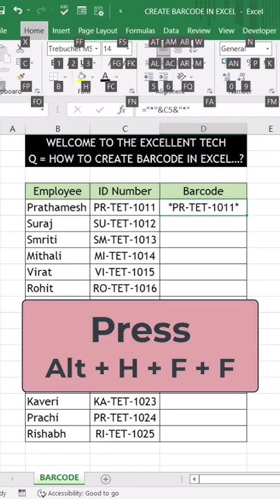 HOW TO CREATE BARCODE IN EXCEL#computerknowledge #microsoftexcel #qrcode #data - YouTube