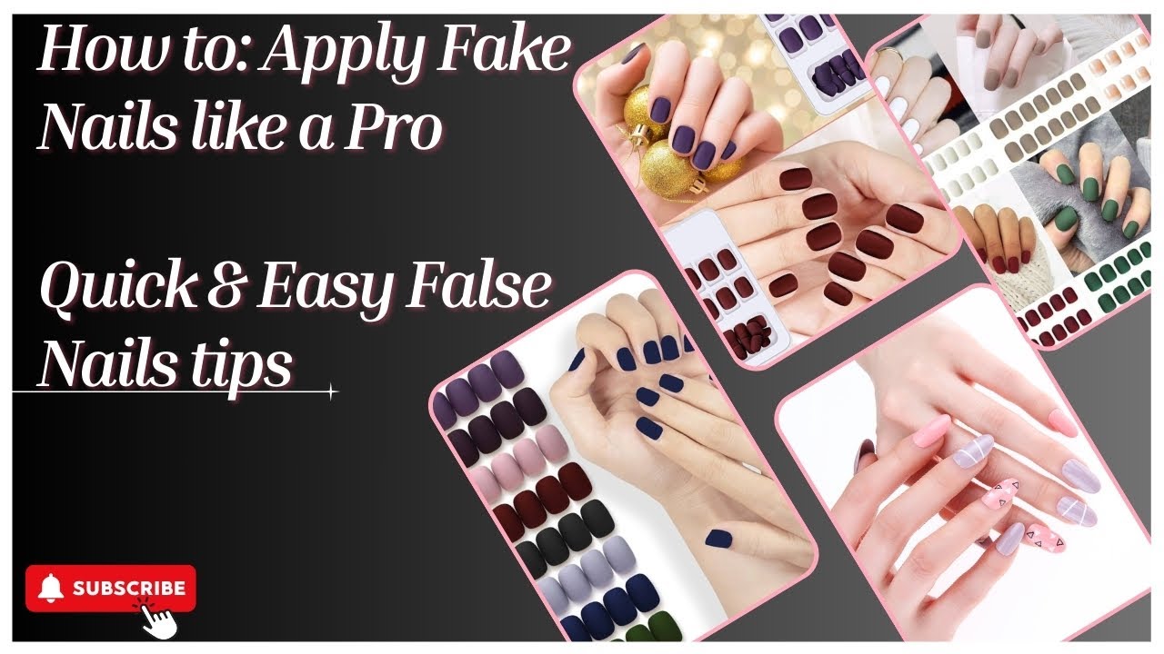 How to Apply Fake Nails | Quick & Easy False Nails tips | Kashee's By ...