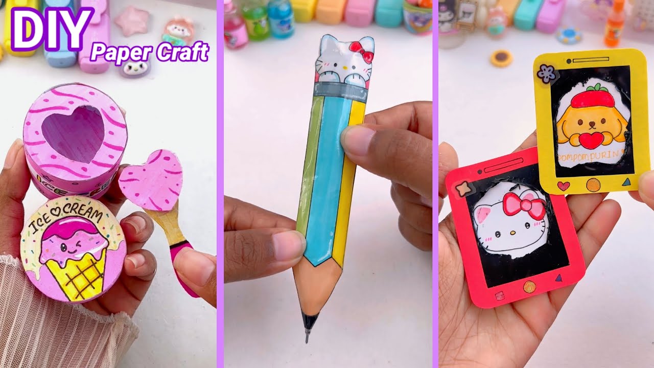 DIY Miniature Crafts Idea / Easy Craft Ideas / school hacks / mini ...
