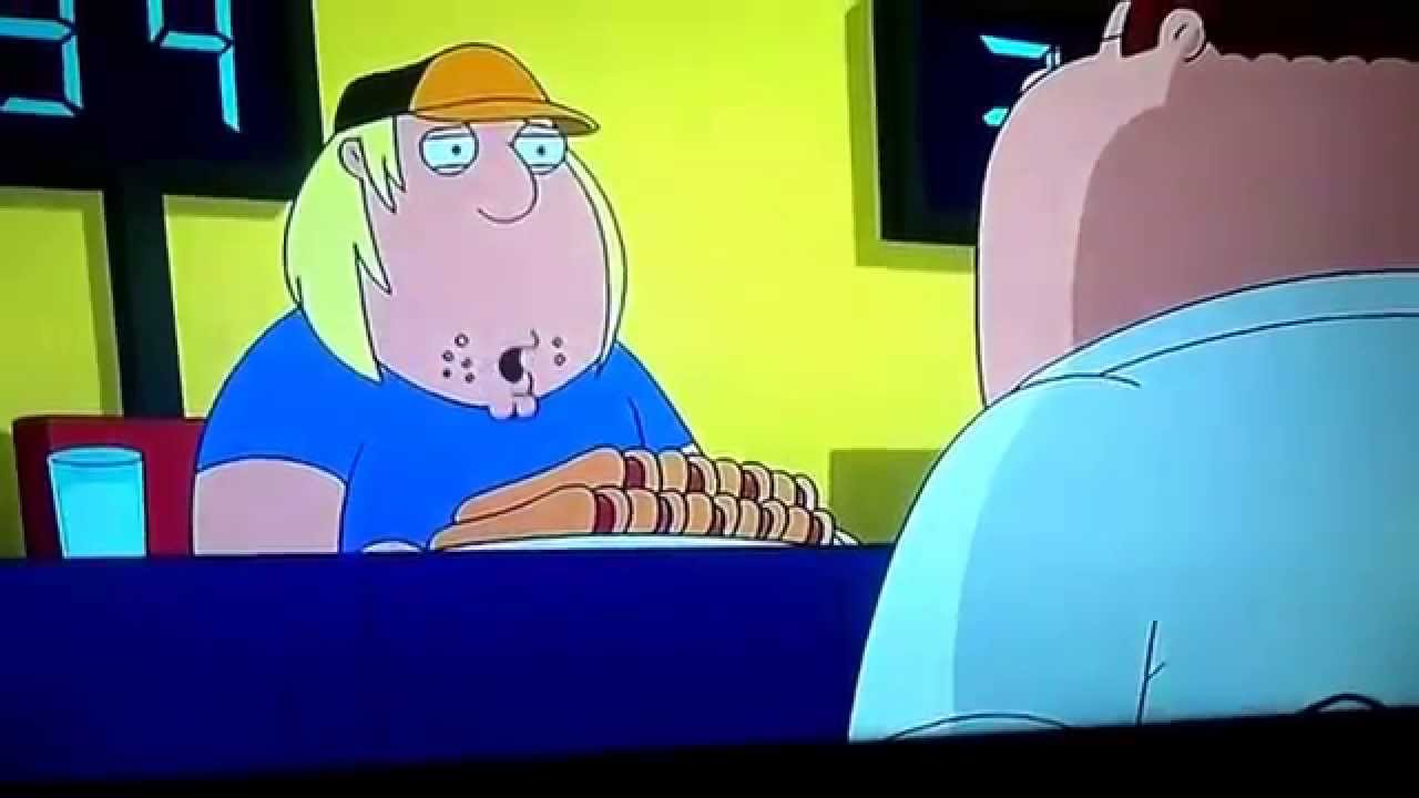 Family guy Chris doing the hotdog challenge - YouTube