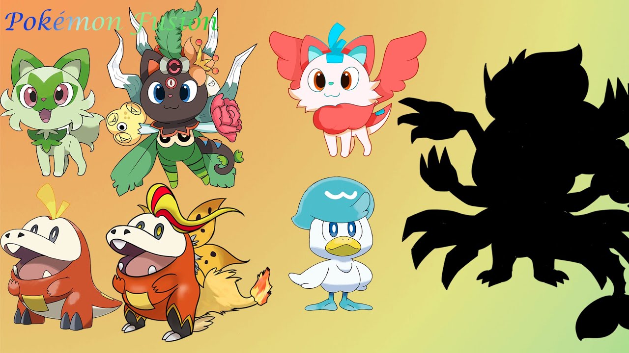 All New Gen 9 Starters Pokémon Fusions: Sprigatito Fuecoco Quaxly ...