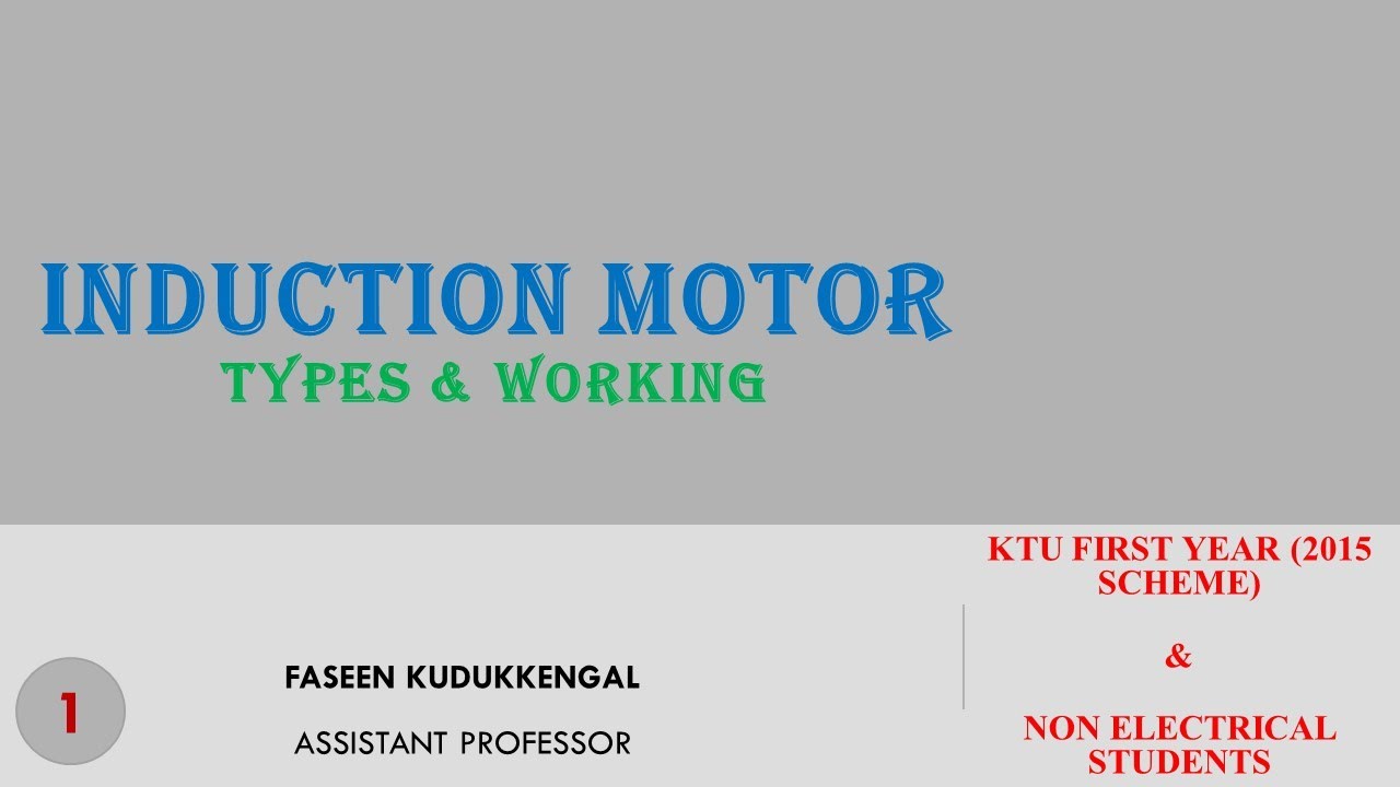 INDUCTION MACHINE - CONSTRUCTION AND WORKING - YouTube