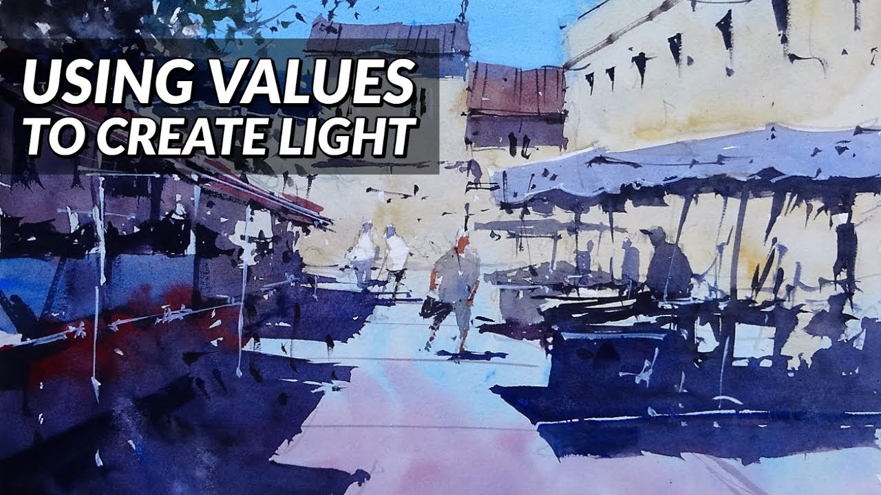 How to use VALUES to create LIGHT in Watercolor - YouTube