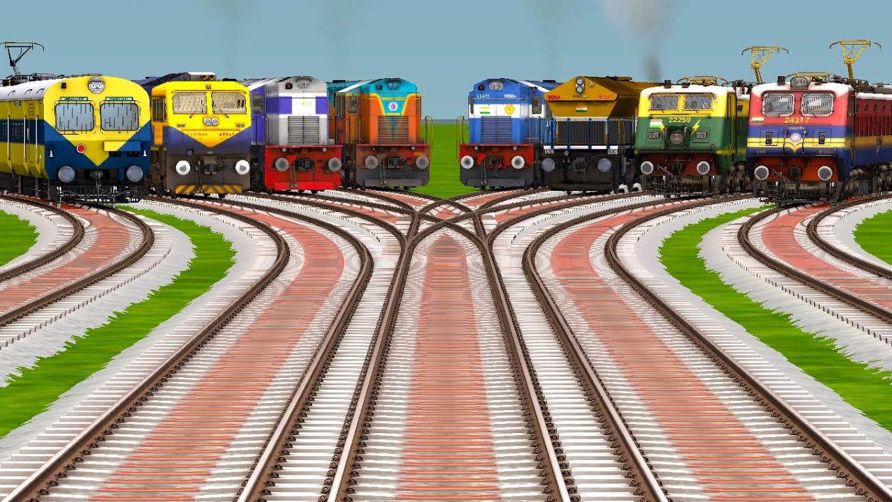 Indian Railways Freight Trains On Bumpy 3D Gradient Railroad Tracks ...