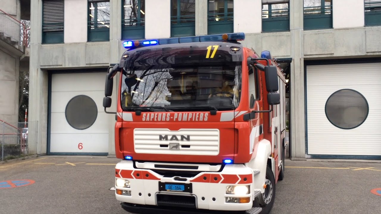 Pompiers Genève tonne-pompe 17 (23.1.2014) - YouTube