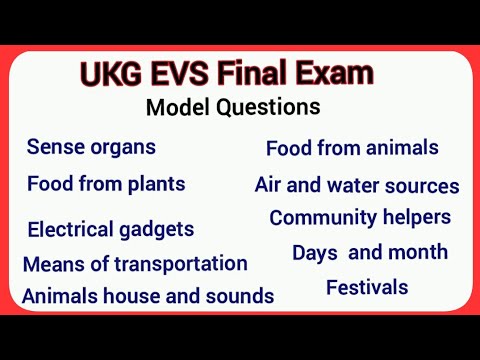 UKG evs final exam paper/UKG evs annual exam questions and answers/ UKG ...