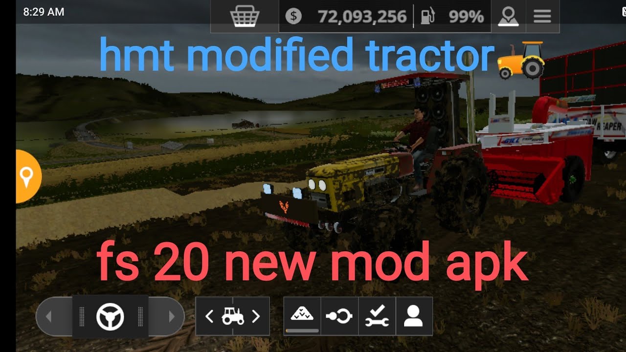 fs 20 new mod apk|| hmt modified tractor🚜|| hmt with tudi wali trolley ...