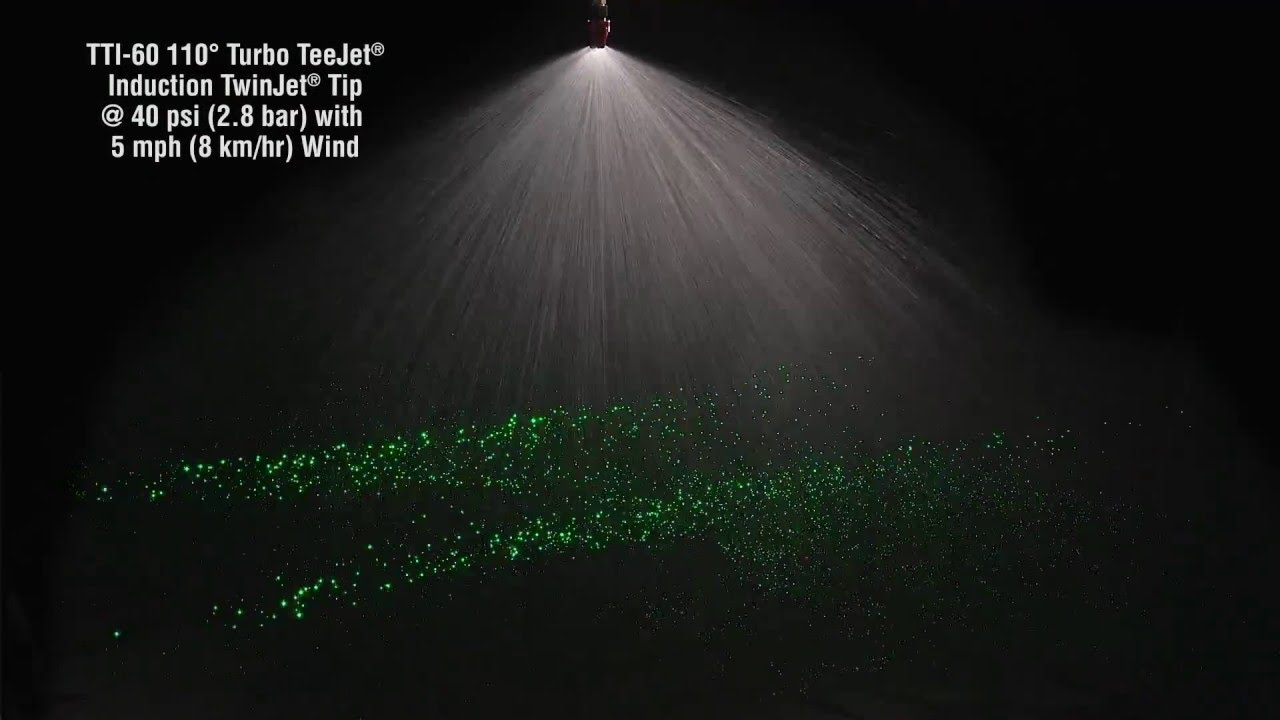(TTI-60) Turbo TeeJet Induction TwinJet Spray Tip Drift Demo - YouTube