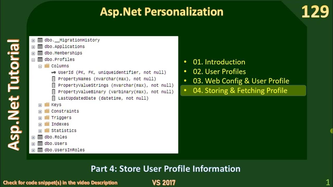 Personalization | Part 4 - Store User Profile Data | Asp Net Tutorial #129 - YouTube