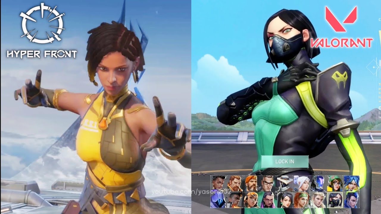 HYPER FRONT vs VALORANT ALL AGENTS ABILITIES COMPARISON Part 2 - YouTube