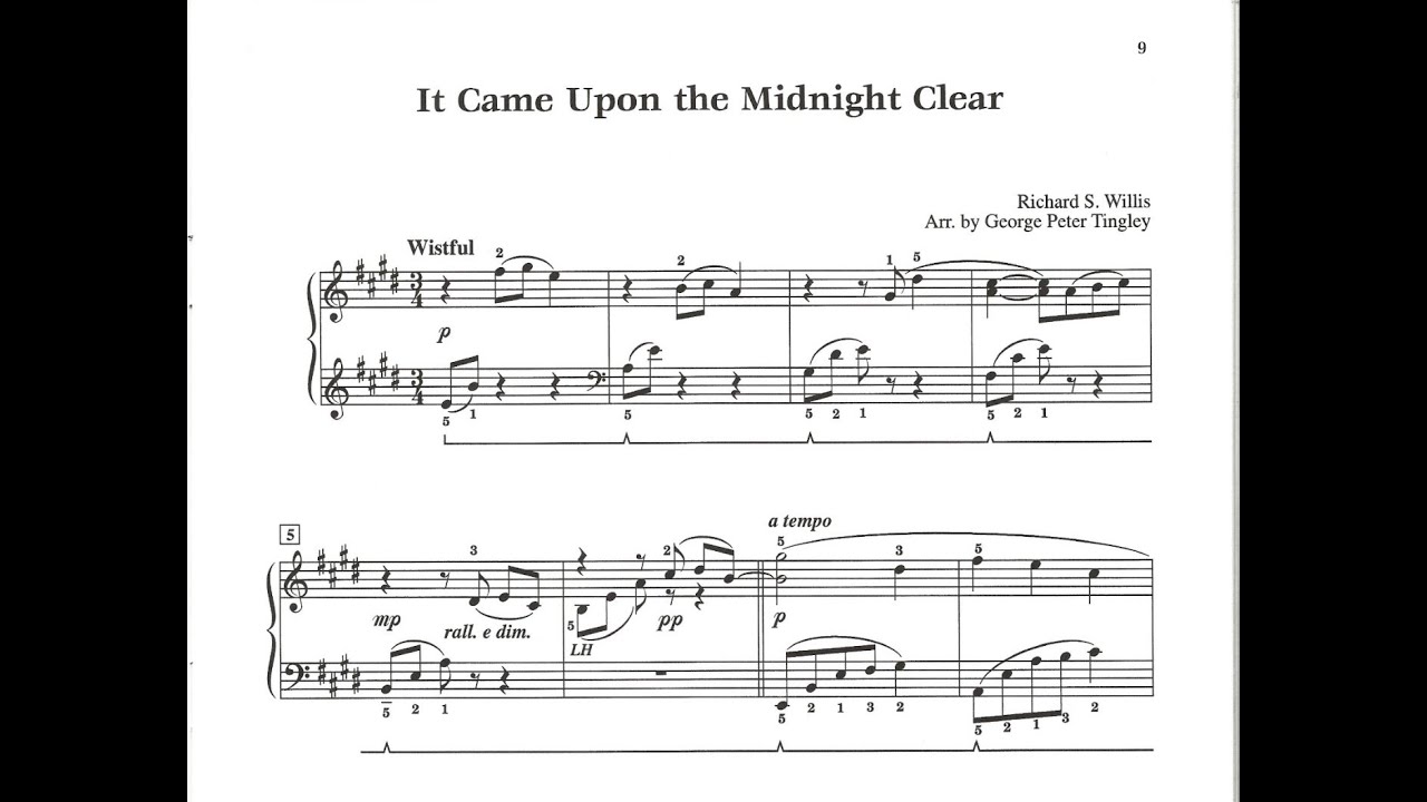 Intermediate Piano: It Came Upon A Midnight Clear (arr. by P. Tingley ...