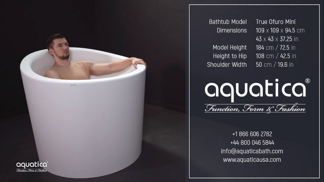 Aquatica True Ofuro Mini Freestanding Bathtub Demo Video for Tall ...