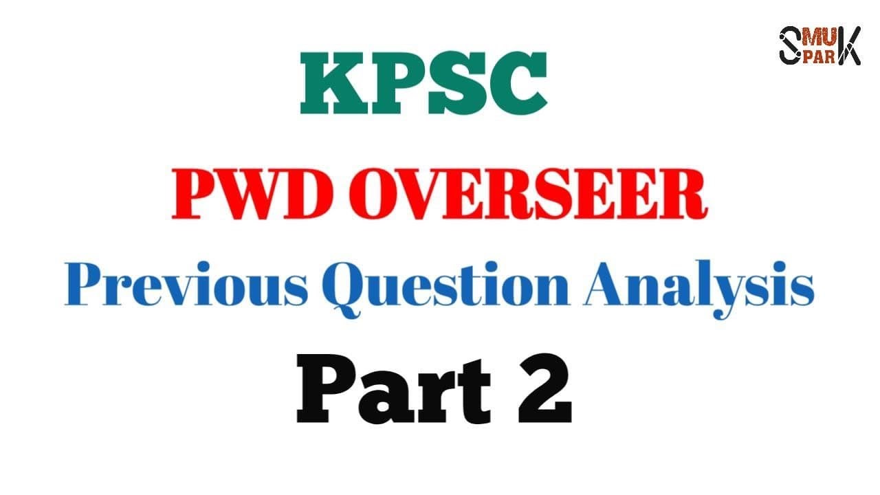 PWD Overseer previous questions detailed analysis - YouTube