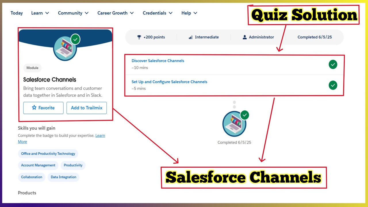 Salesforce Channels | Salesforce Trailhead | Quiz Solution - YouTube