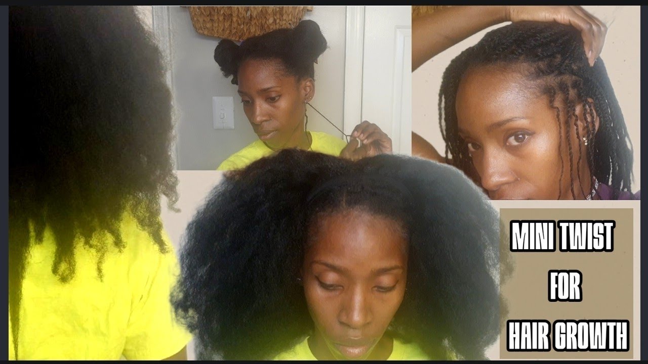 MINI TWIST Tutorial FOR HAIR GROWTH no extentions | PROTECTIVE STYLE ON ...