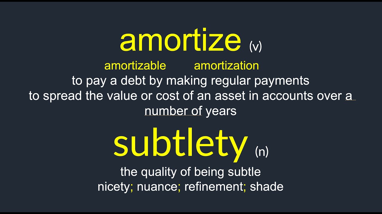 amortize & subtlety - YouTube