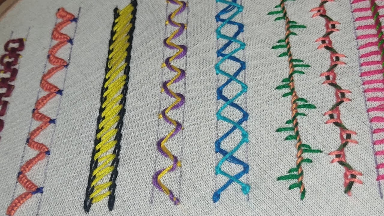 8 begginers basic hand embroidery stitches / Mothers hand embroidery ...