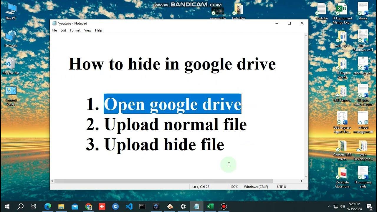 how to hide file in google drive | hide google drive file - YouTube