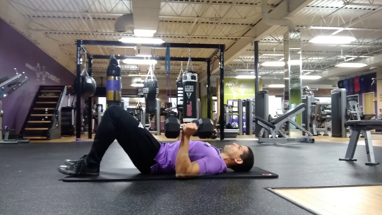 Hooklying DB floor press - YouTube