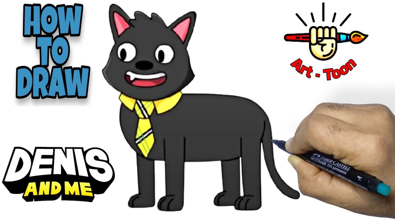 how to draw Sir Meows A Lot from Denis and me step by step easy - YouTube