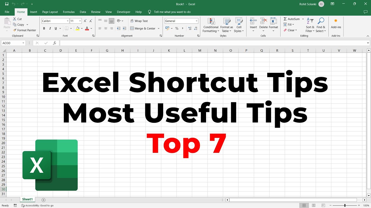 Best 7 Microsoft Excel Shortcut And Tricks Excel Tips And Tricks Youtube