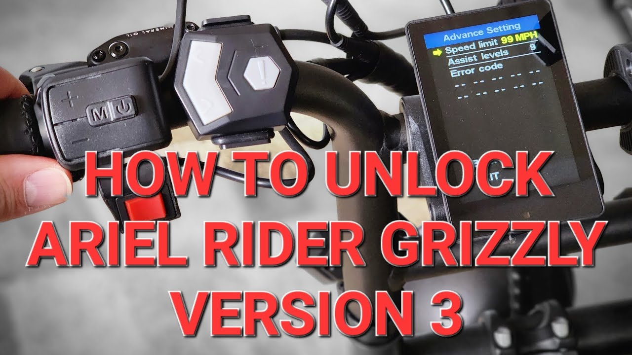 How to unlock speed limit on Ariel Rider Grizzly V3 - YouTube