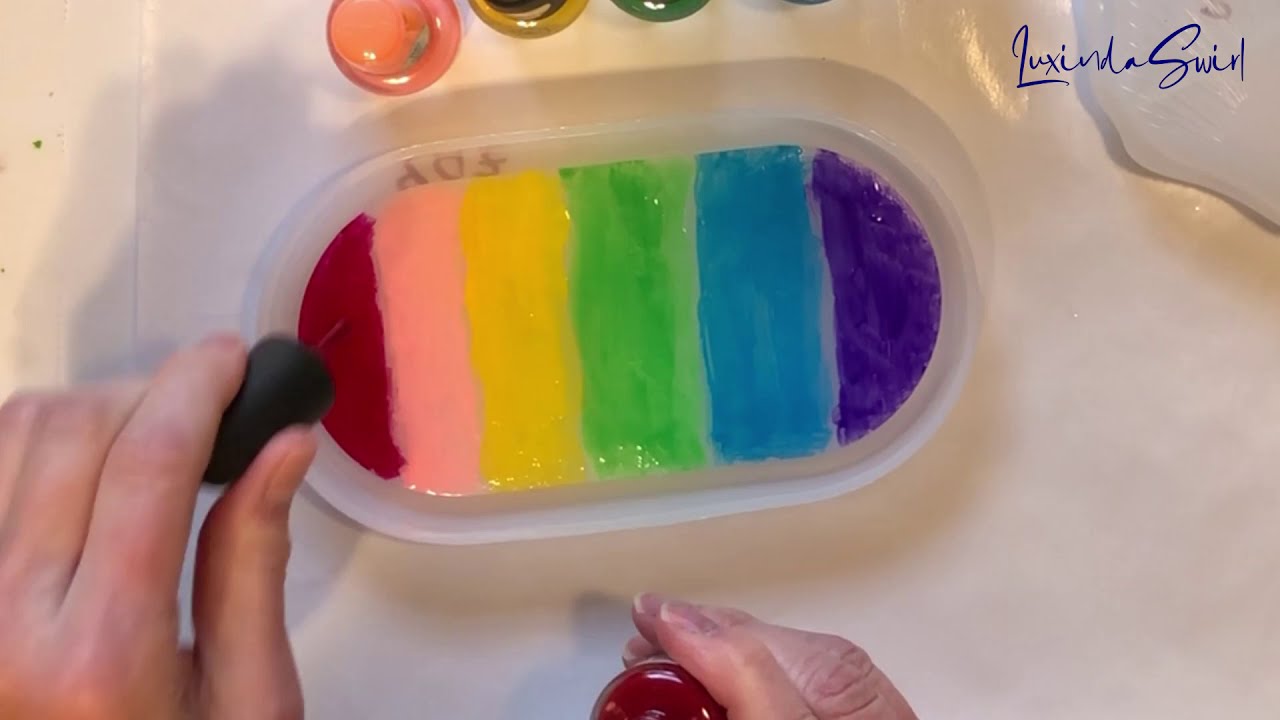 Coloring Molds with Nail Polish and Chrome Mica Powders Before Pouring ...