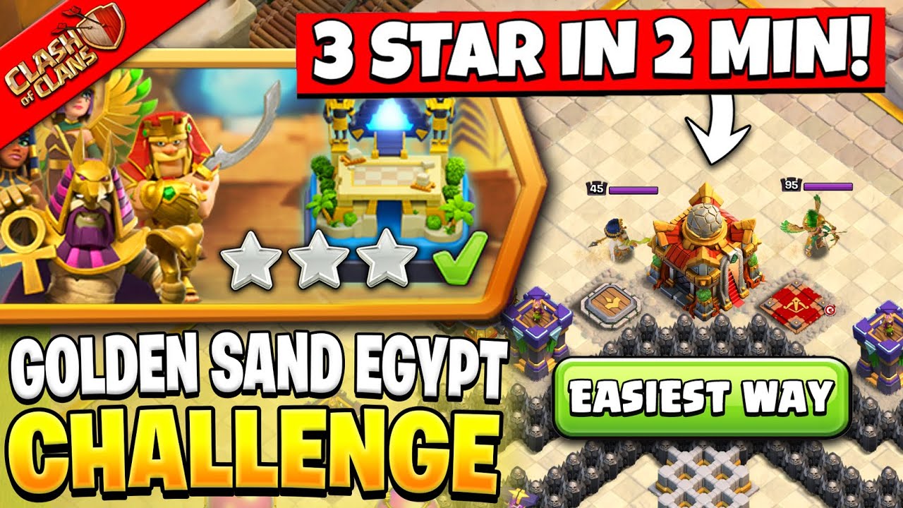 How to 3 Star Golden Sand and 3-Starry Nights Challenge in Clash of ...
