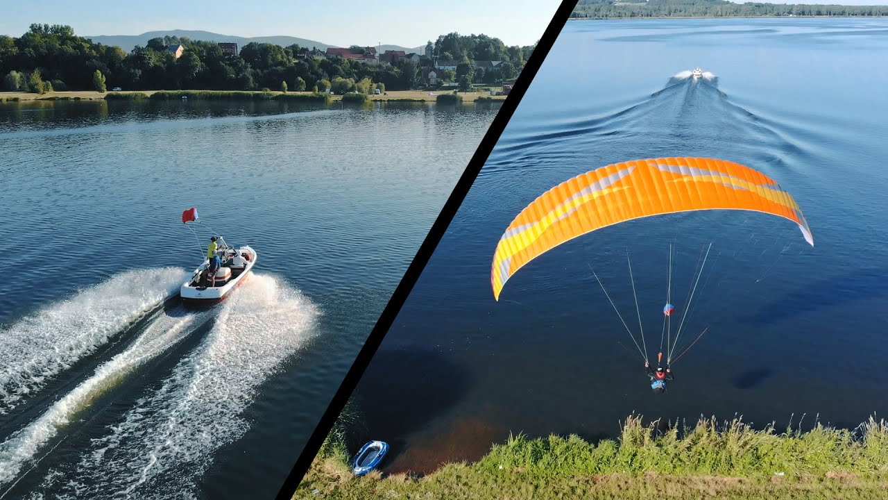 Paragliding Rescue Motorboat - YouTube