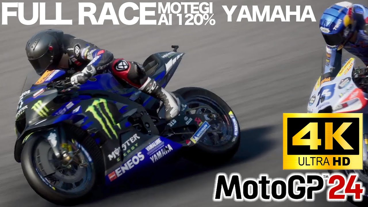 No commentary MotoGP24 | FULLRACE 24LAP AI120% MOTEGI YAMAHA - YouTube