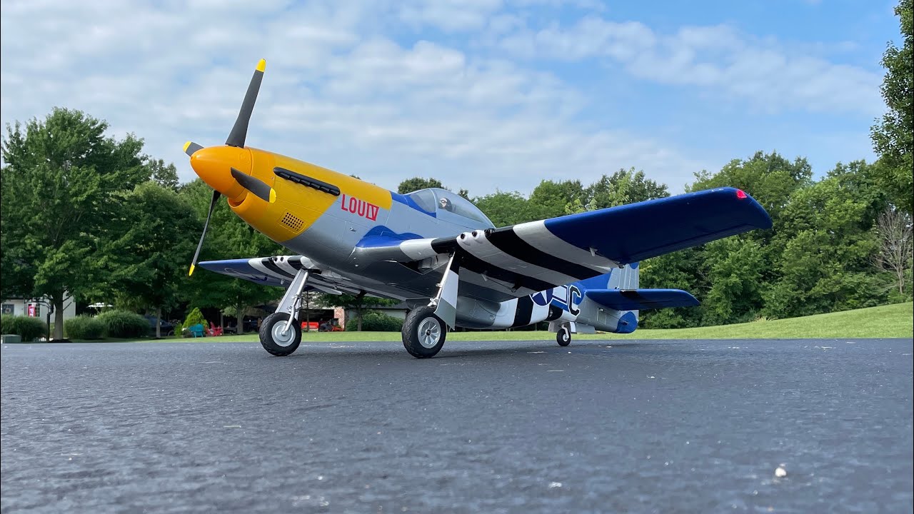 E Flite P-51 Mustang 1.5m FAST and LOW down the street - YouTube