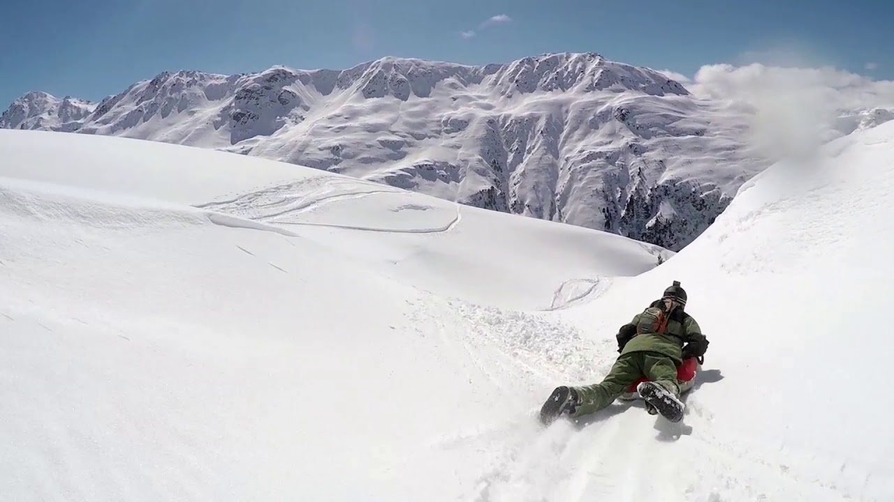 Airboard Snowbodyboard Snow Shoe Tour - YouTube