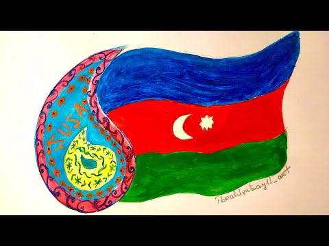 AZƏRBAYCAN BAYRAĞI ÇƏKMƏK / How to draw the AZERBAIJANI FLAG 🇦🇿