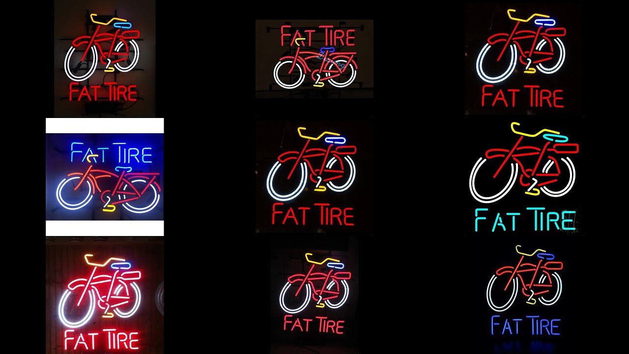 Vintage fat tire neon sign - YouTube