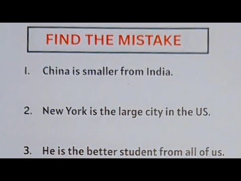 English Grammar Exercise | Find the Mistake - YouTube