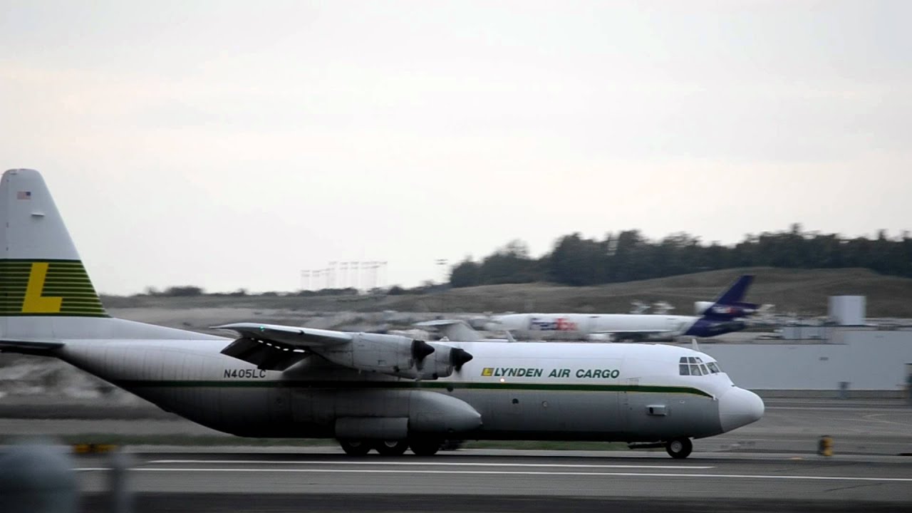 Lynden Air Cargo Lockheed 382G (C-130) [N405LC] lands in Anchorage ...